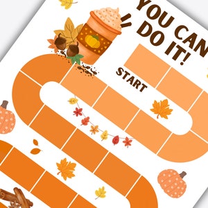 Fall Pumpkin Latte Reward Chart Printable for Kids, Autumn Sticker ...