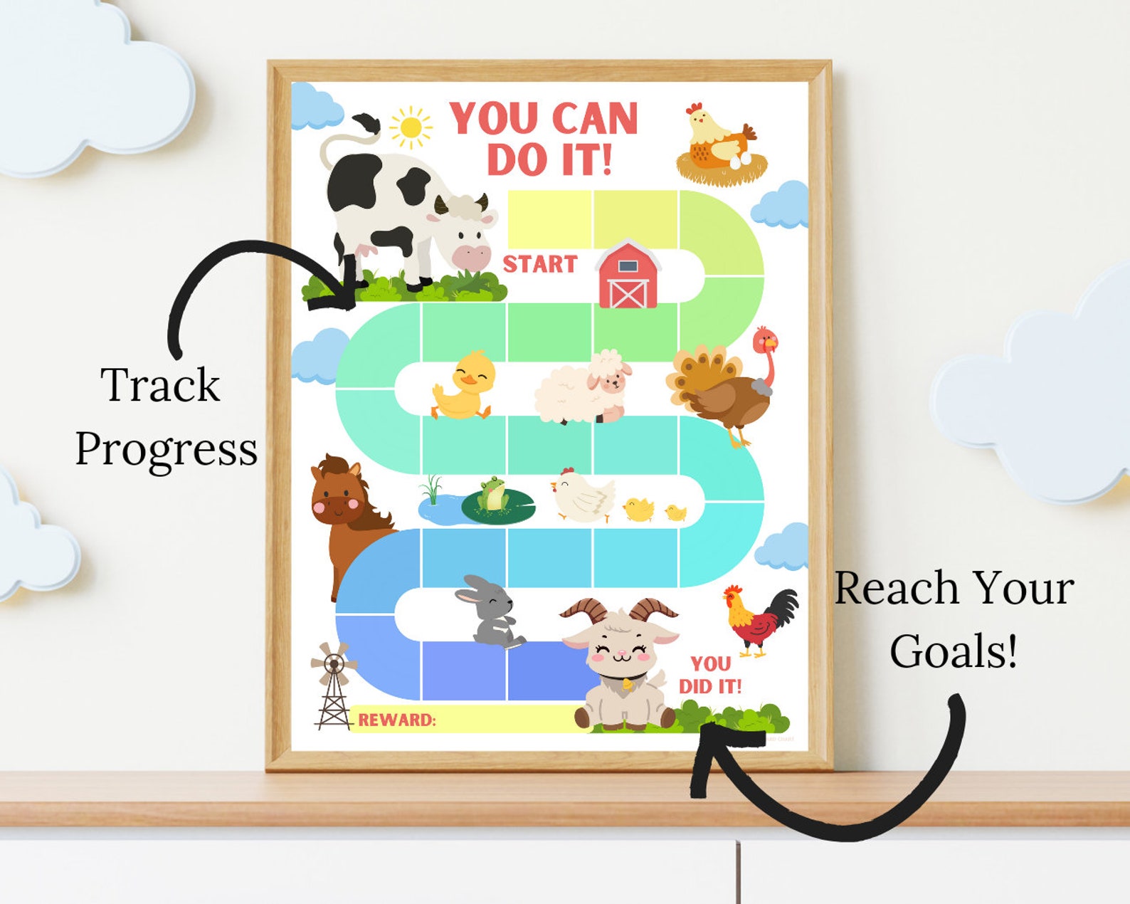 Farm Animal Reward Chart Printable, Farm Sticker Chart, Potty Training ...