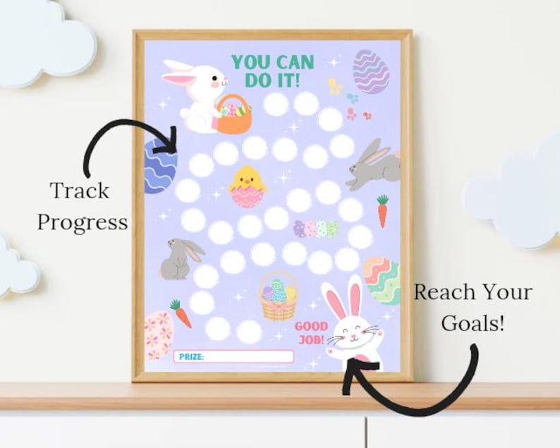 Easter Bunny Reward Chart, Printable Sticker Chart, Easter Egg Hunt ...