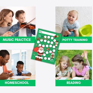 Christmas Reward Chart: Santa Sticker Habit Tracker (PDF, JPG, PNG) - Etsy