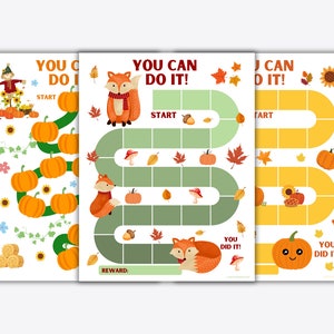 Printable Fall Reward Chart Bundle: Autumn Classroom Behavior Tracker ...