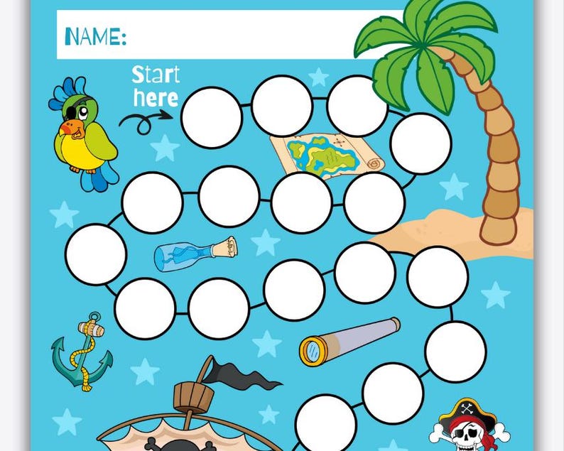 Printable Pirate Reward Chart for Boys: Kids Behavior Tracker (PDF) - Etsy