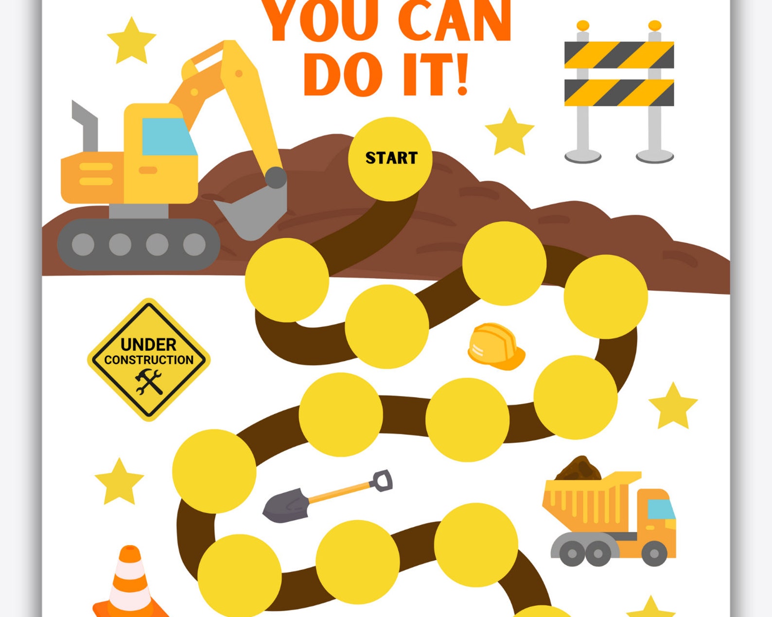 Digger Reward Chart: Potty Training Sticker Chart (digital Download) - Etsy