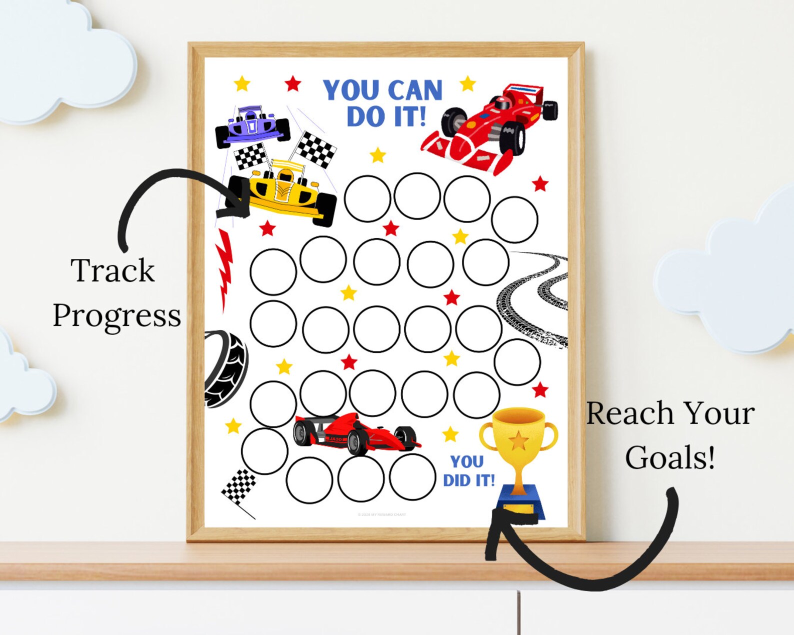 Racecar Reward Chart, Reward Chart Cars, Printable, Printable Racing ...