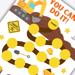 Printable Reward Chart, Digger Reward Chart, Instant Digital Download ...