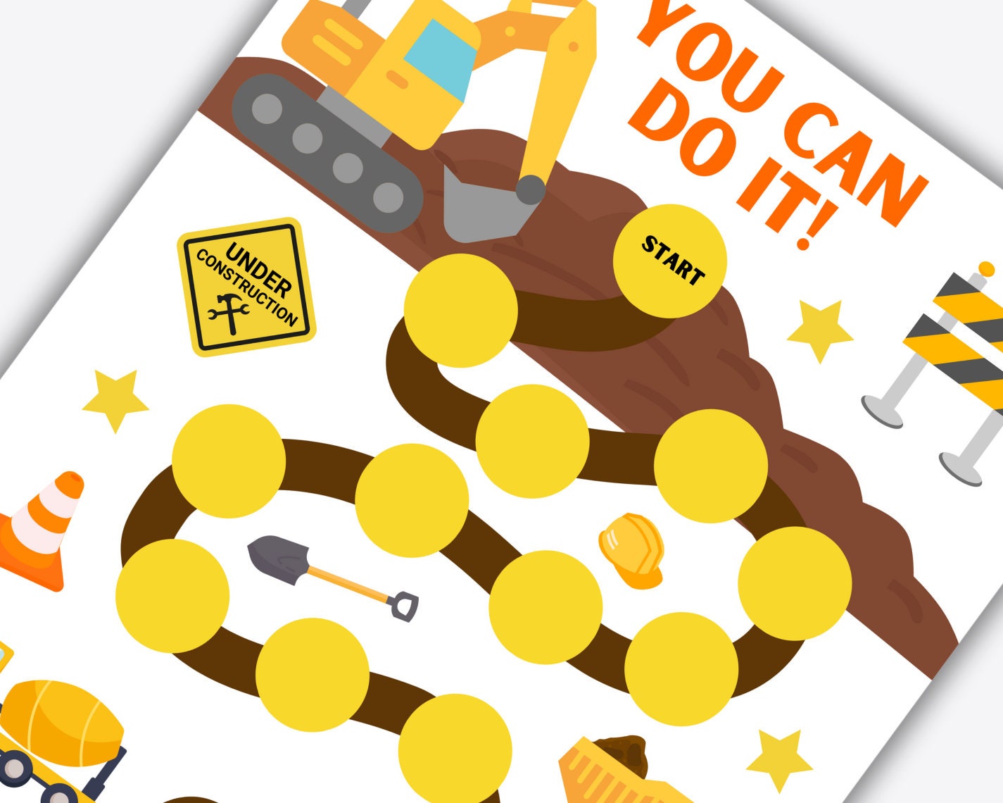 Digger Reward Chart: Potty Training Sticker Chart (digital Download) - Etsy