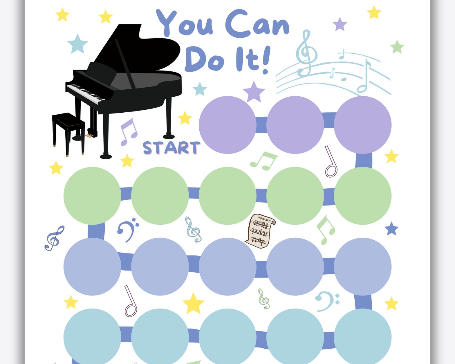 Printable Music Practice Reward Chart, Piano Reward Chart, Piano ...