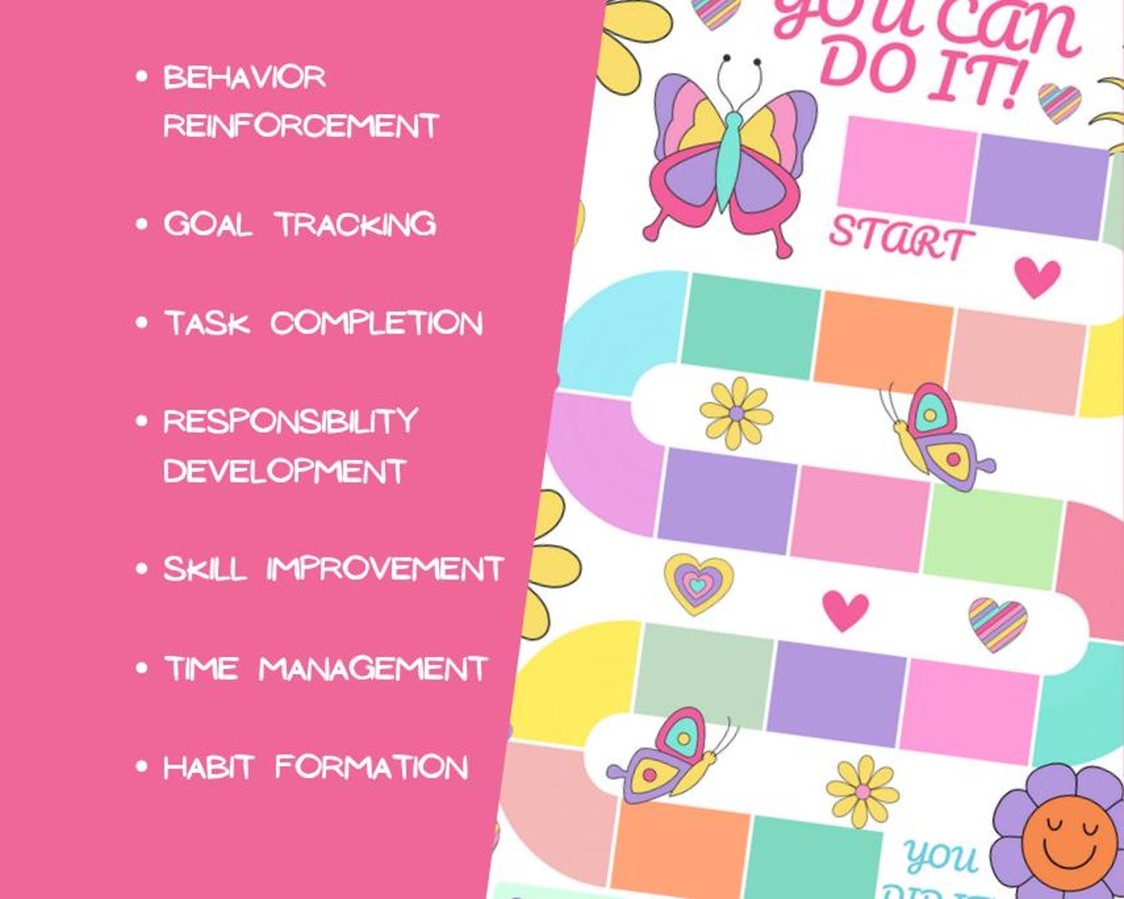 Groovy Butterfly Reward Chart: Kids Behavior Tracker (PDF, PNG, JPG) - Etsy
