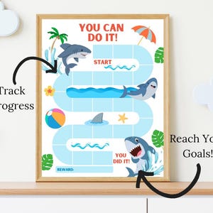 Shark Sticker Chart, Summer Reward Chart, Toddler Behavior Chart ...