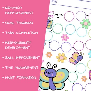 Spring Butterfly Reward Chart, Printable Sticker Chart, Spring ...