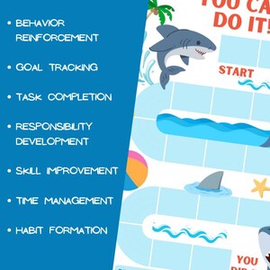 Shark Sticker Chart, Summer Reward Chart, Toddler Behavior Chart ...