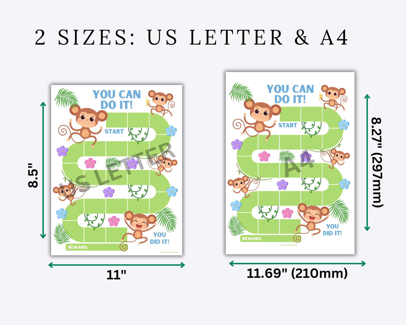 Monkey Reward Chart, Kids Printable Reward Chart, Potty Training Chart ...