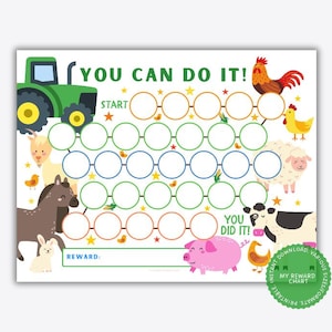 Farm Animal Reward Chart: Kids Printable Behavior Tracker (PDF) - Etsy