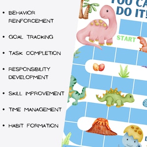 Printable Dinosaur Reward Chart for Kids, Kids Reward Chart, Behavior ...