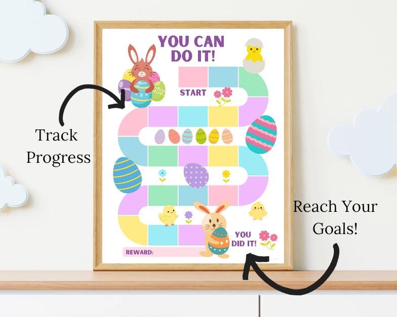 Printable Easter Bunny Reward Chart: Potty Training, Behavior (PDF) - Etsy