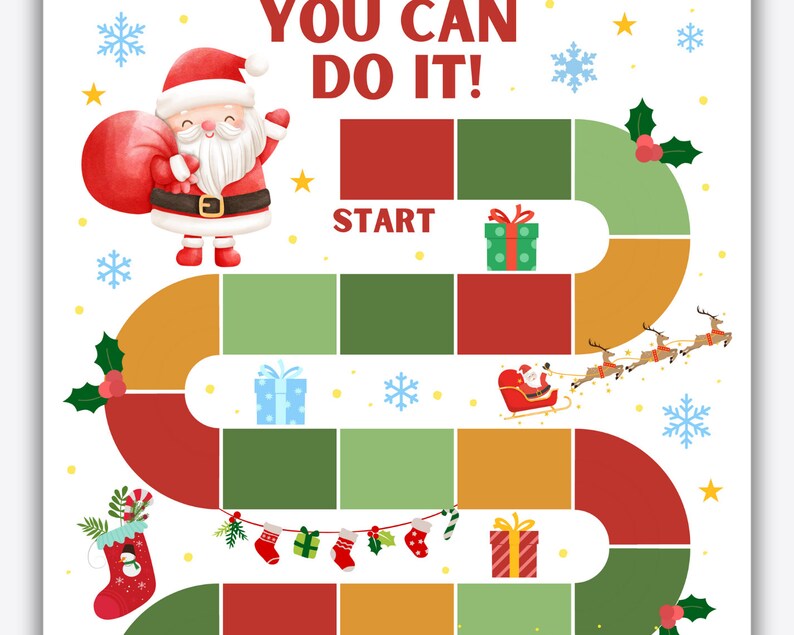 Christmas Reward Chart: Santa Sticker Chart for Kids (printable) - Etsy