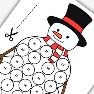 Printable Christmas Countdown, Snowman Reward Chart, Snowman Sticker ...