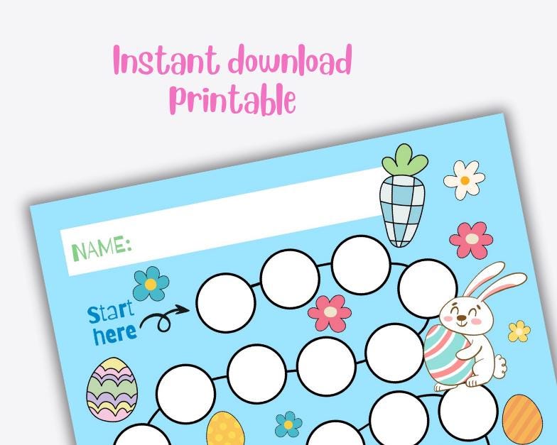 Printable Spring Reward Chart for Toddlers, Easter Reward Chart, Bunny ...