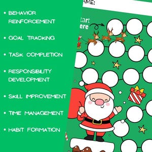 Christmas Reward Chart: Santa Sticker Habit Tracker (PDF, JPG, PNG) - Etsy