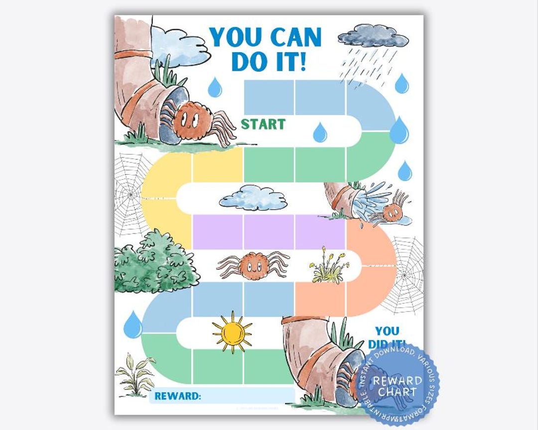 Kids Reward Chart, Itsy Bitsy Spider Reward Chart, Toddler Potty ...