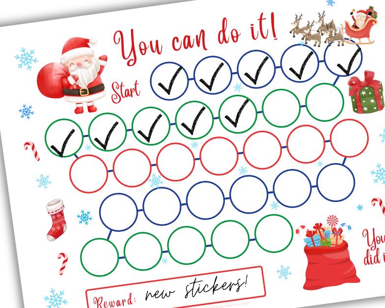 Christmas Reward Chart Printable: Santa Sticker Chart (PDF) - Etsy
