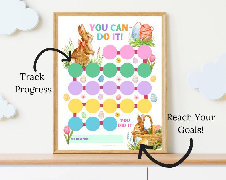 Printable Easter Reward Chart, Kids Behavior Chart, Easter Sticker ...