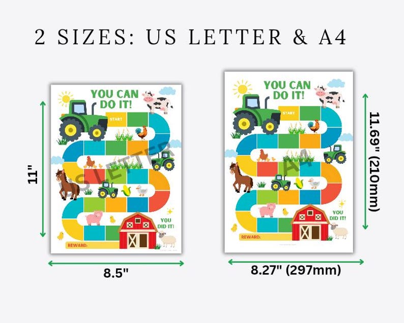 Green Tractor Reward Chart: Farm Chore Tracker (printable PDF Download ...