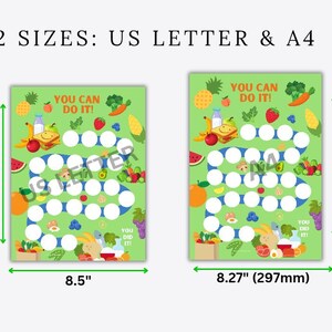 Printable Veggie Reward Chart: Kids' Healthy Eating Habit Tracker (PDF ...