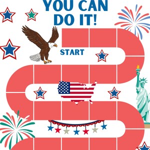 Printable Patriotic Reward Chart, 4th of July Sticker Chart for Kids ...