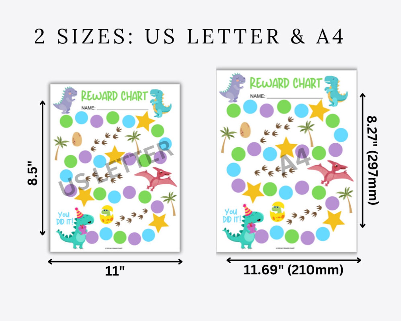 Dino Potty Training Chart Printable Potty Training Chart - Etsy