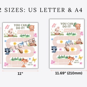 Spring Reward Chart, Kids Reward Chart Printable, Woodland Theme, Potty ...