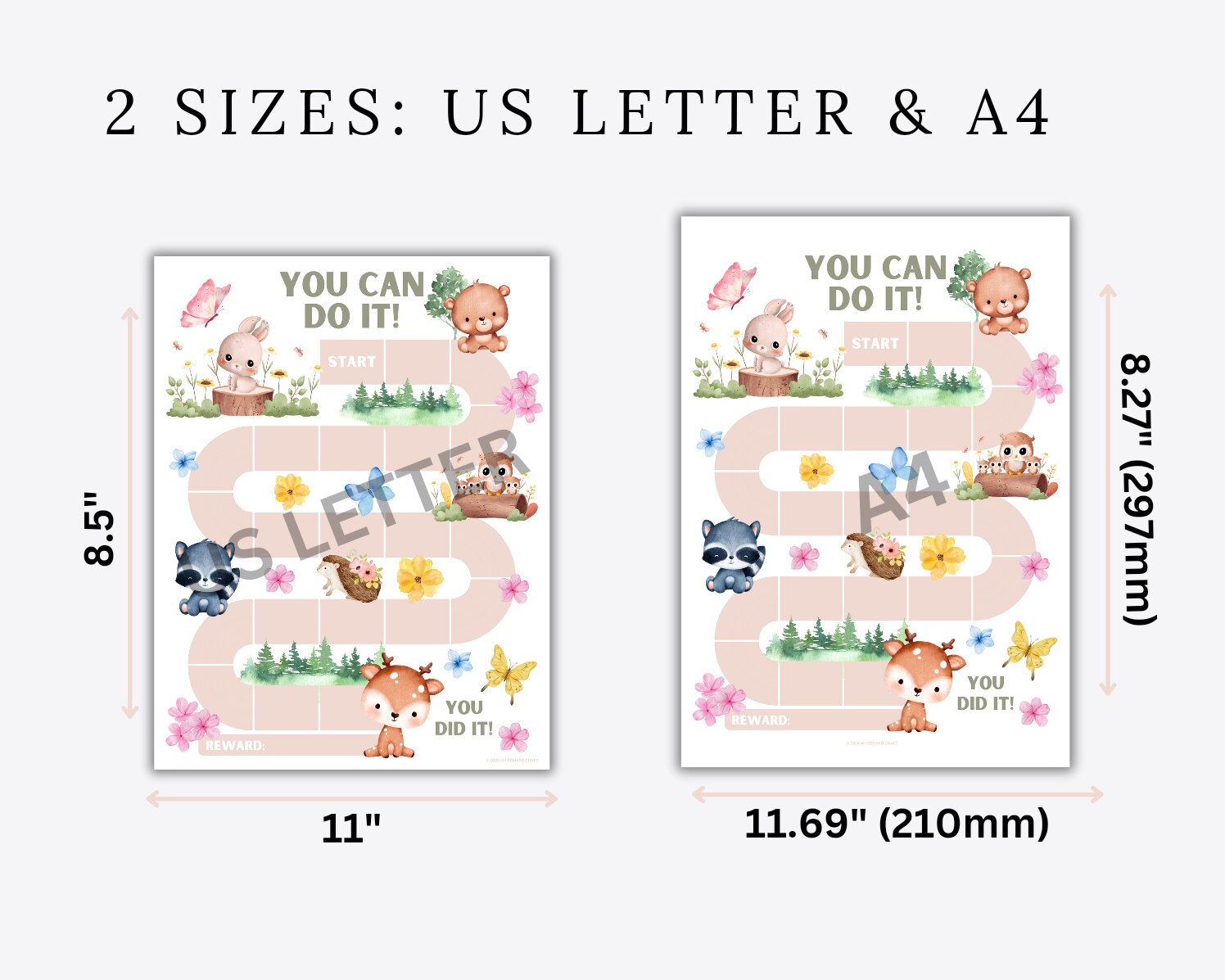 Spring Reward Chart, Kids Reward Chart Printable, Woodland Theme, Potty ...