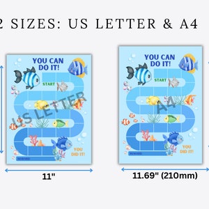 Fish Reward Chart Kids Printable, Ocean Sticker Chart, Sea Creature ...