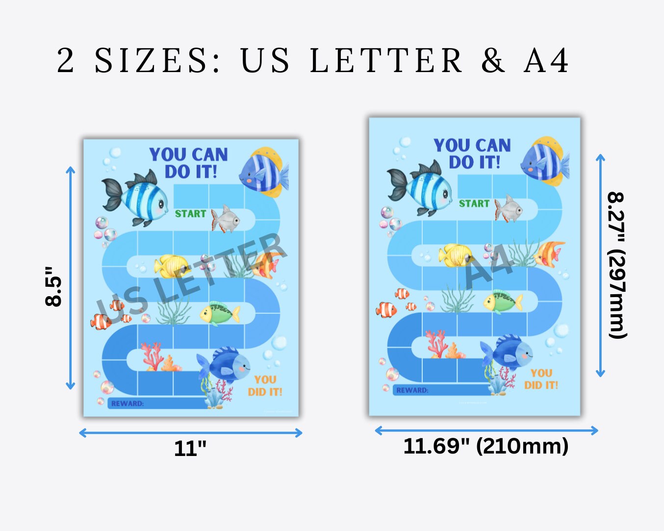 Fish Reward Chart: Ocean Theme, Kids Behavior Tracker (printable) - Etsy