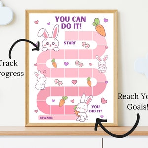 Bunny Reward Chart Printable Kids Reward Chart, Girls Sticker Chart ...
