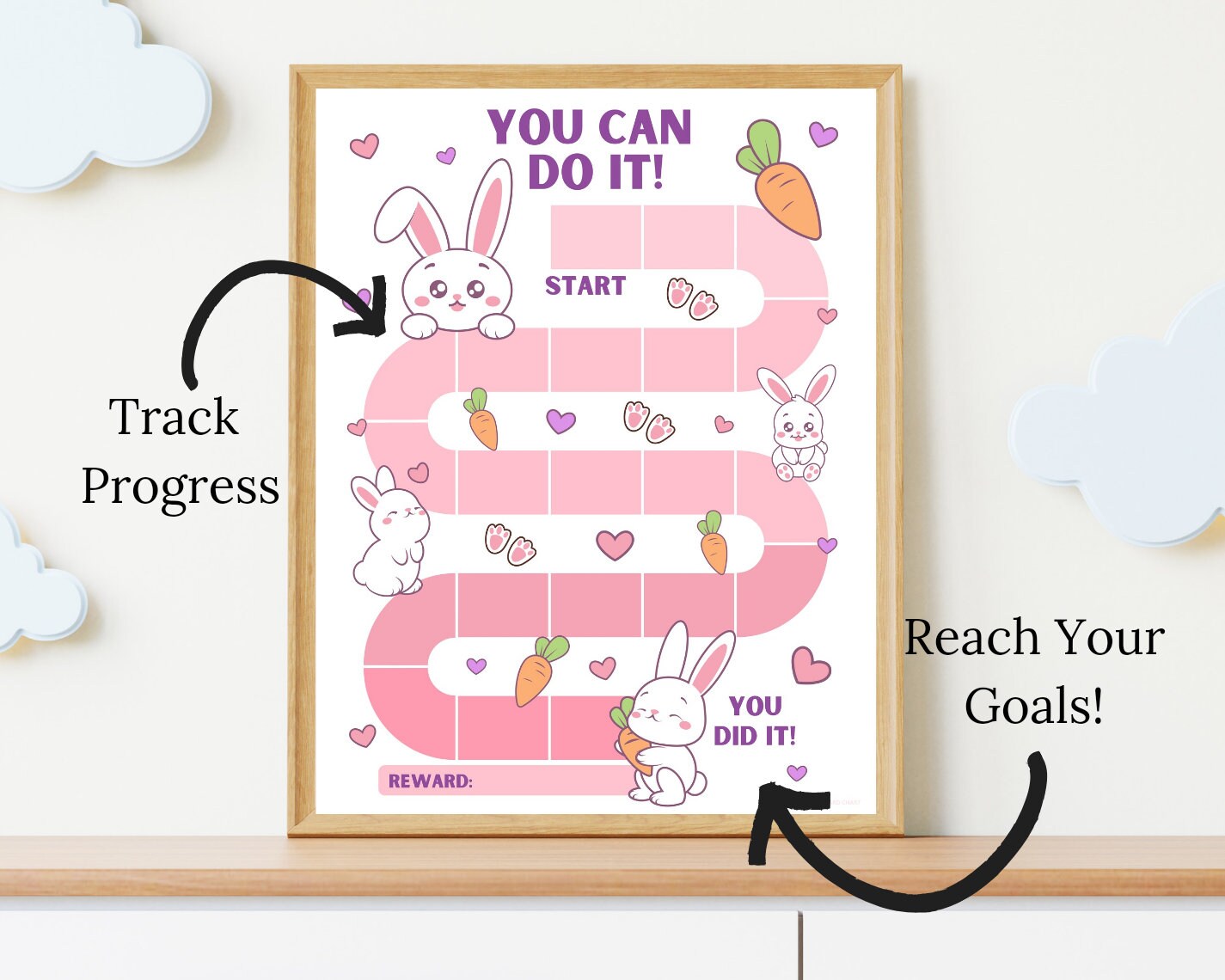 Bunny Reward Chart Printable Kids Reward Chart, Girls Sticker Chart ...