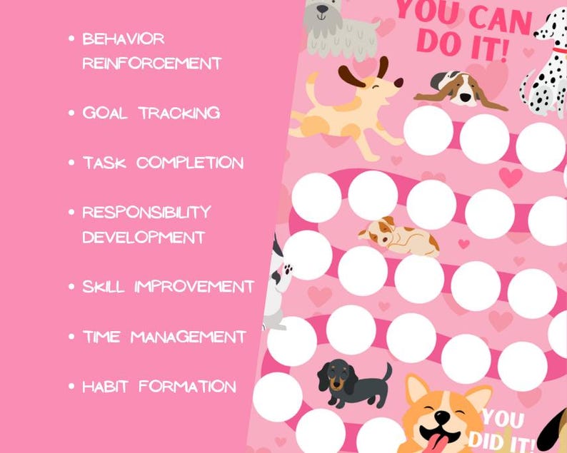 Printable Puppy Reward Chart for Kids: Potty Training, Chores, Goals ...
