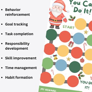 Printable Santa Reward Chart, Reward Chart for Christmas, Holiday ...