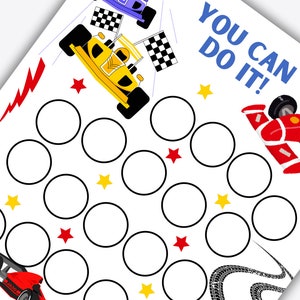 Racecar Reward Chart, Reward Chart Cars, Printable, Printable Racing ...