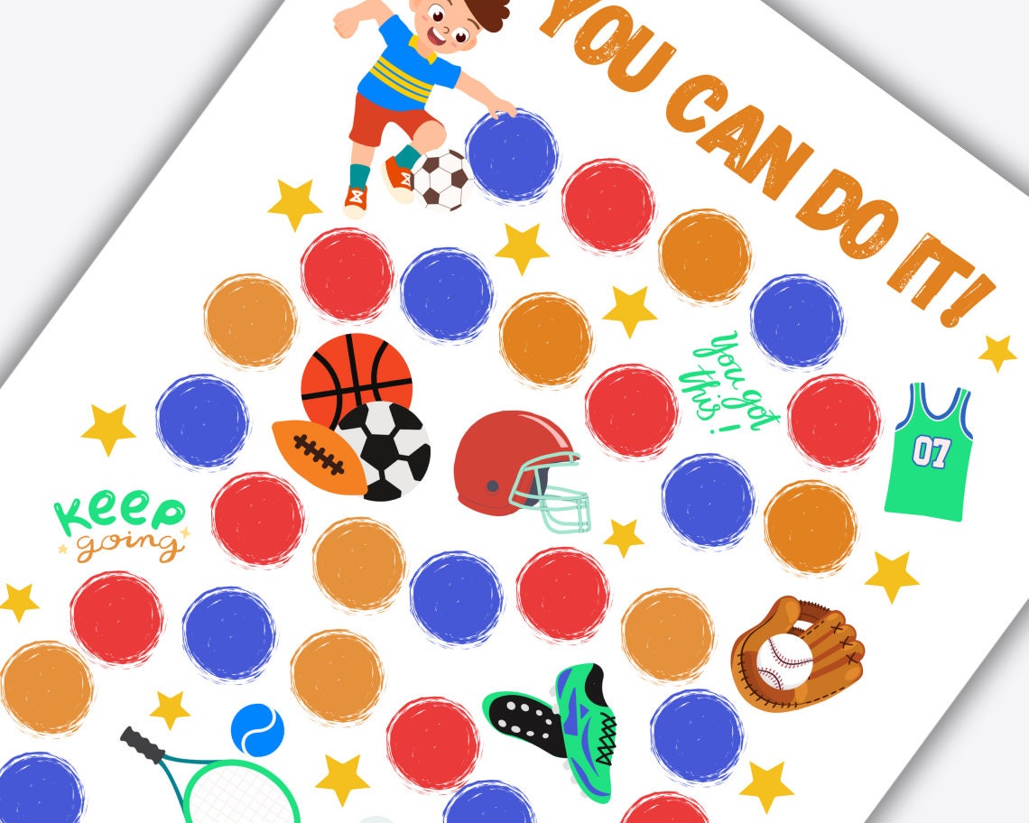 Printable Sports Reward Chart for Kids, Soccer Reward Chart, Soccer ...