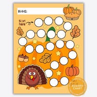 Autumn Pumpkin Reward Chart: Printable Sticker Chart (PDF) - Etsy