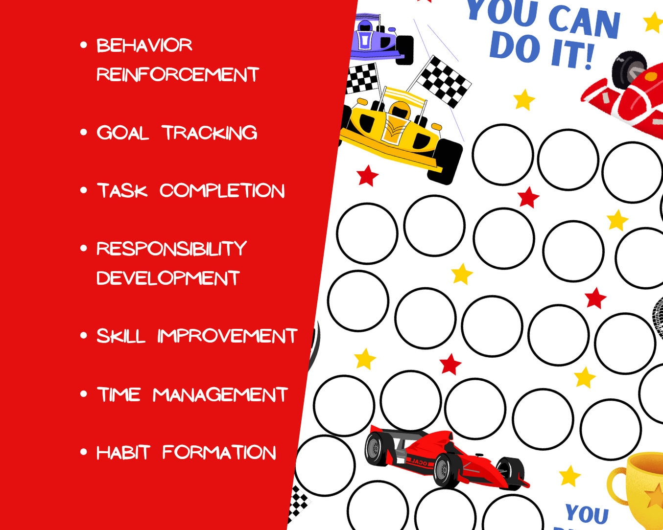 Racecar Reward Chart, Reward Chart Cars, Printable, Printable Racing ...