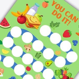 Printable Veggie Reward Chart: Kids' Healthy Eating Habit Tracker (PDF ...