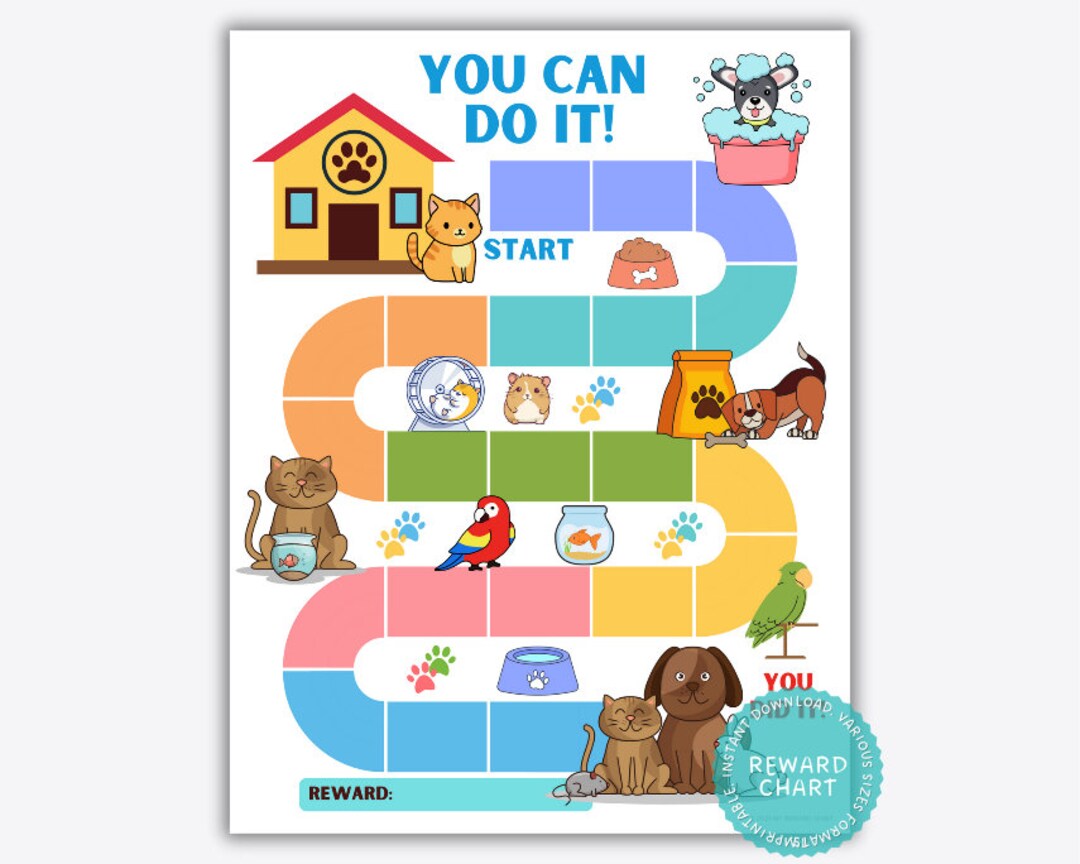 Pet Shop Reward Chart, Kids Reward Chart Printable, Cat Sticker Chart ...