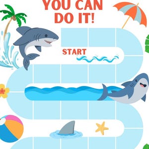 Shark Sticker Chart, Summer Reward Chart, Toddler Behavior Chart ...