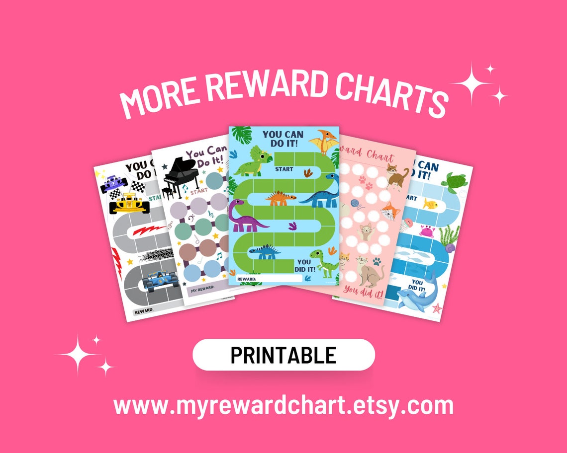 Printable Cat Reward Chart, Potty Training Chart, Kids Reward Chart ...
