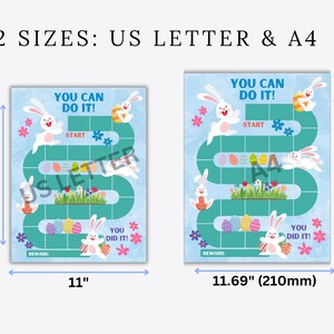 Easter Reward Chart, Easter Bunny Potty Training Chart, Bunny Reward ...