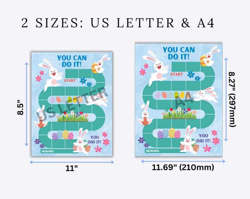 Easter Reward Chart, Easter Bunny Potty Training Chart, Bunny Reward ...