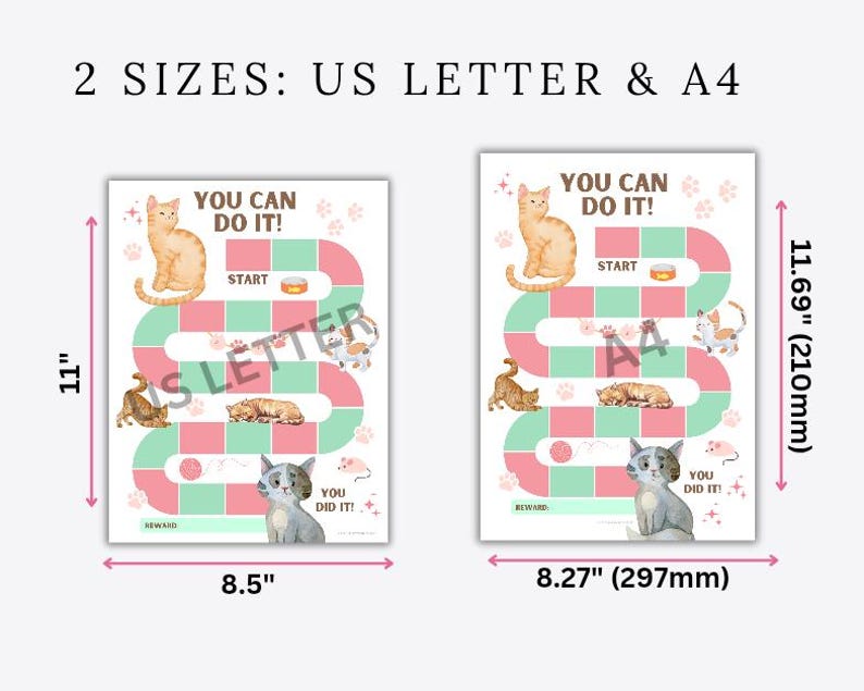 Cat Reward Chart: Potty Training, Behavior Tracker (PDF, PNG, JPG) - Etsy