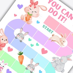 Printable Bunny Reward Chart, Potty Training Chart, Kids Reward Chart ...